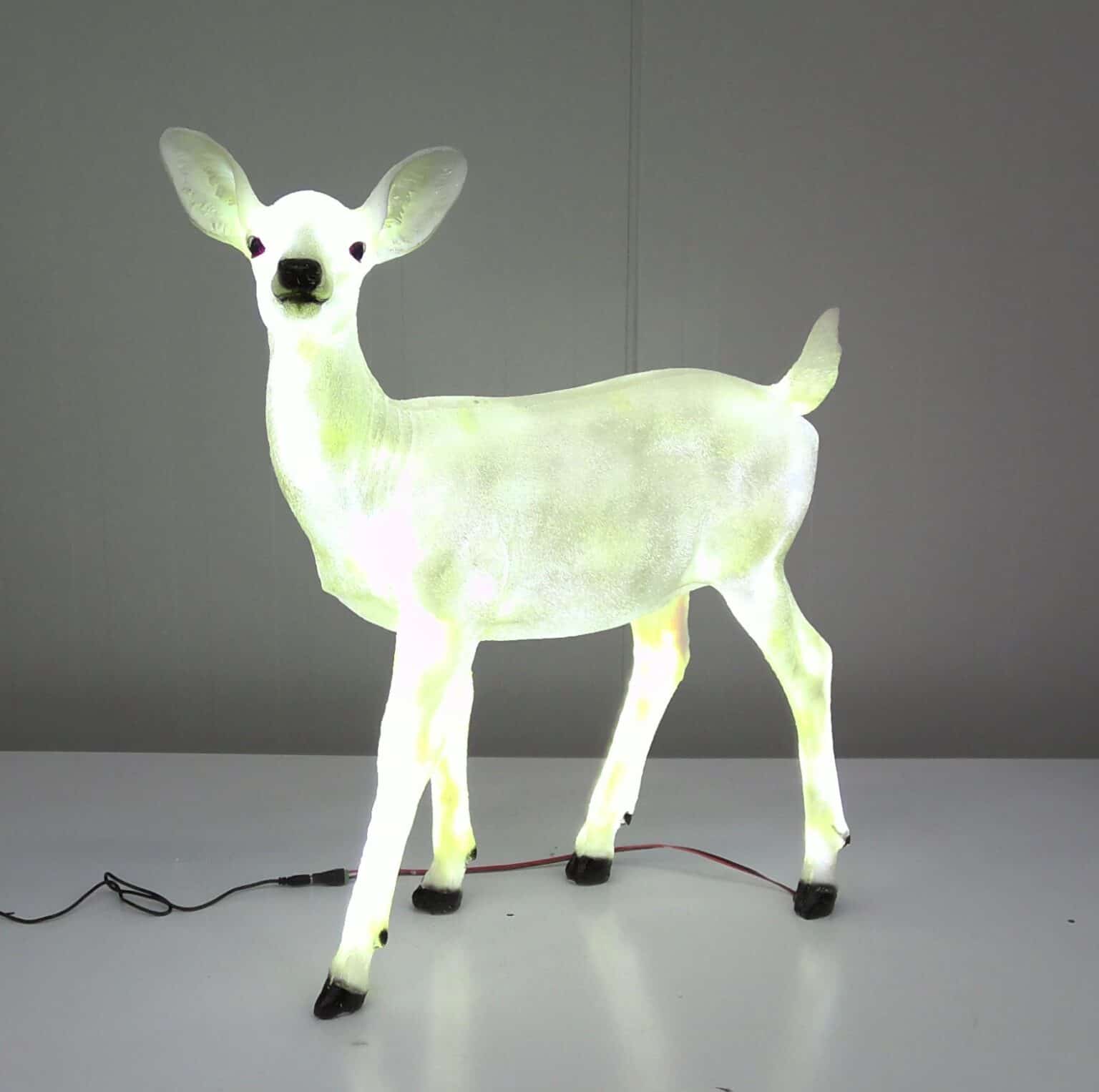 Standing Fawn Deer With Cool White LED Lights - Christmasland.ie