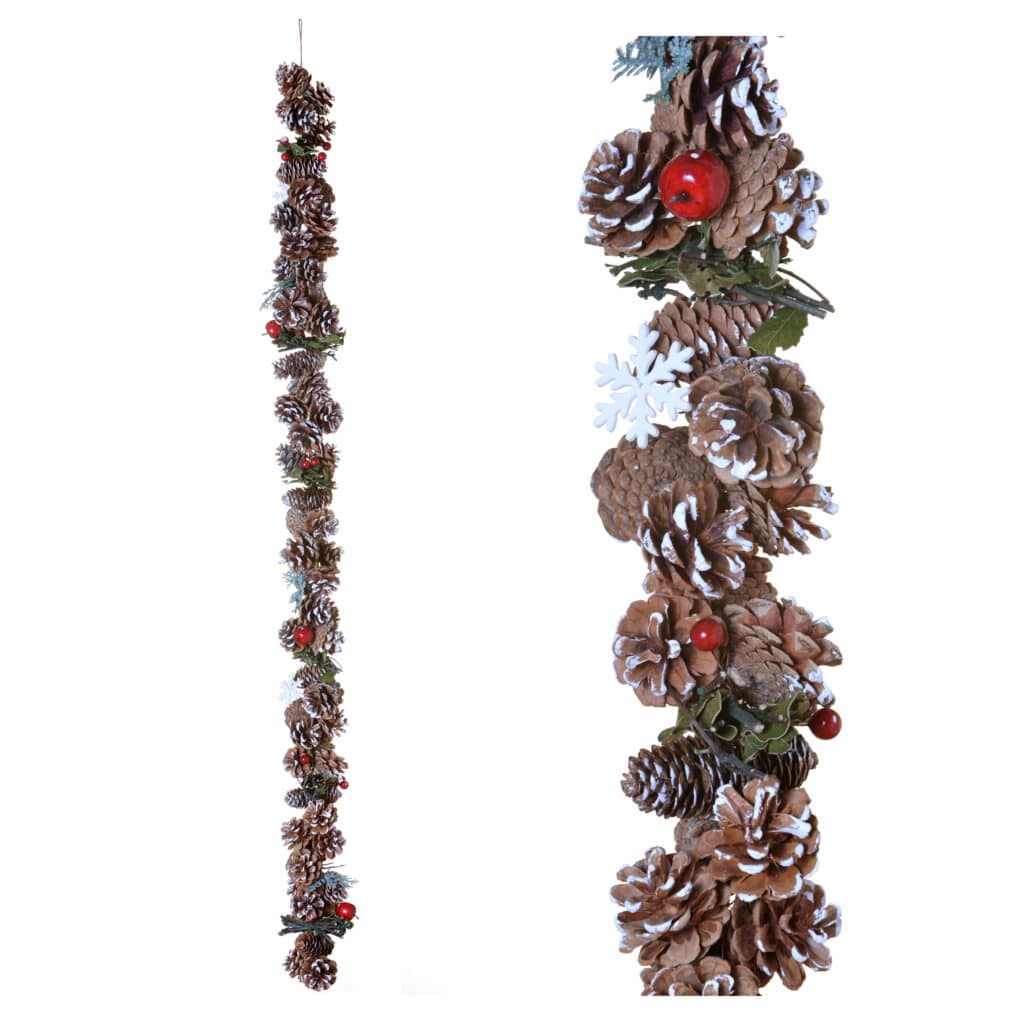 Snowflake Pinecone Garland - Garlands - Christmasland.ie