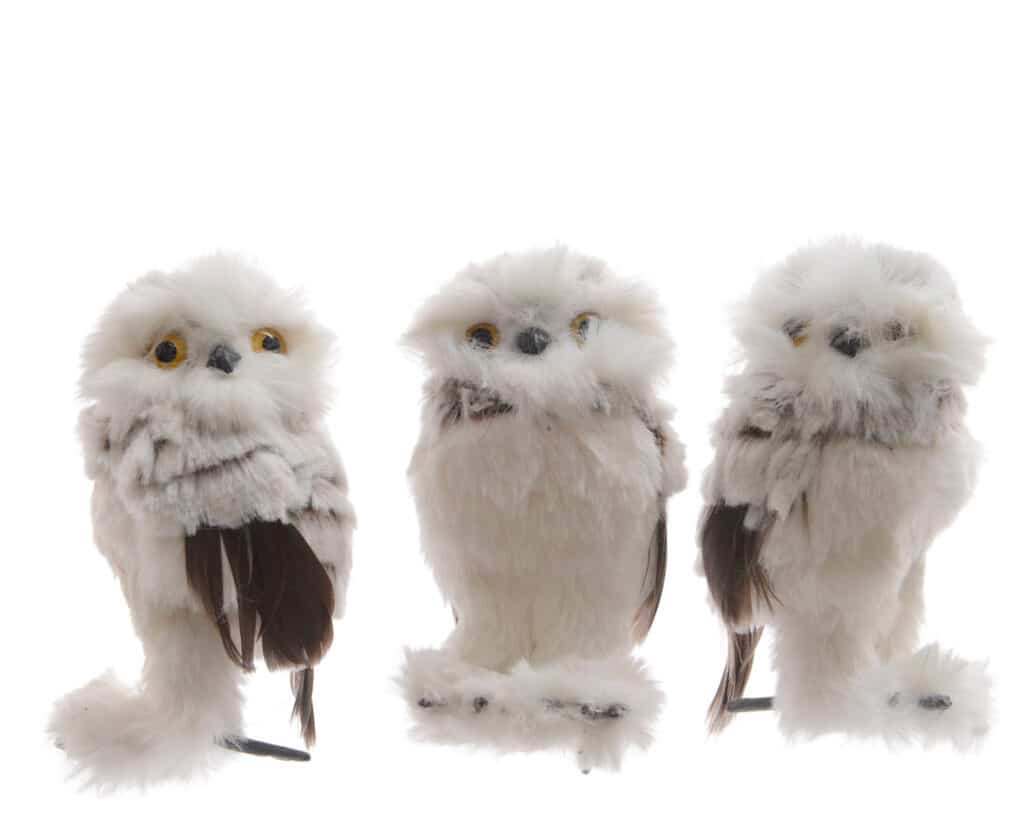Owl Polyester Plush Feathers - Christmas Decor - Christmasland.ie